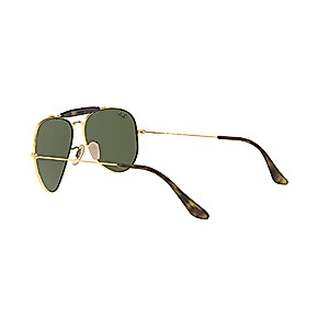 Ray-Ban RB3029 Outdoorsman II Aviator Sunglasses, Gold/G-15 Green, 62 mm