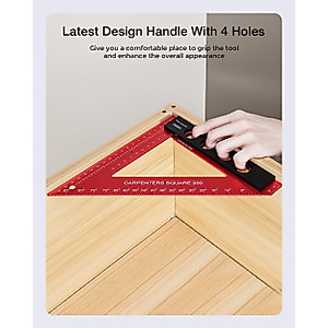 200mm Aluminum Alloy Carpenter Square Triangle Ruler Woodworking Precision Hole Positioning Square