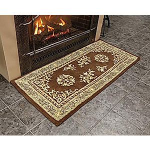Minuteman International Coffee Oriental Wool Hearth Rug, Rectangular 56 in x 26 in