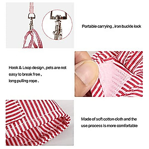 Small Pet Harness with Leash Outdoor Walking Comfort Adjustable Stripe Vest Lead Rope for Guinea Pig Hamster Ferret Baby Hedgehog Dutch Pig Red S Size