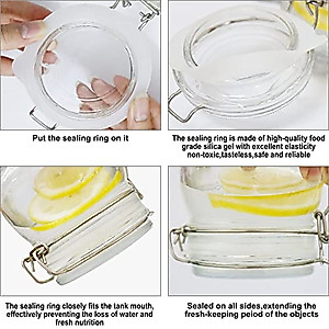 JUN 12 Pcs Replacement Silicone Jar Gaskets Food Grade Rubber Seals Airtight Silicone Gasket Sealing Rings 3.75 Inches(White)