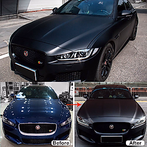 DIYAH Black Matte Vinyl Car Wrap Sticker Air Release Bubble with Hand Tools (120" X 59" / 10 FT X 4.9 FT)