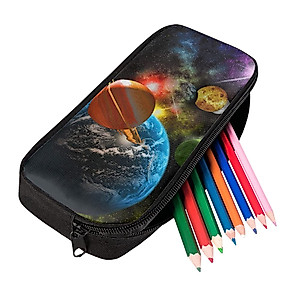TOADDMOS Universe Planet Galaxy Backpacks for Teens Boy School Backpack with Lunch Bag and Pencil Case, 3 Pieces School Bag Set for Kids