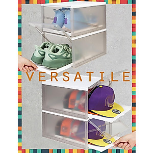 HeywoodCabin 2 Pack Versatile Wearings Organizer, Storage Box with Sliding Tray, Stackable Clear Wearings Storage Holder, Storage Boxes Containers & Display Case