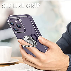 Guuboly Crystal Clear iPhone 14 Pro Max Case - 6.7" Ring Holder Kickstand, Slim, Shock Absorption Bumper