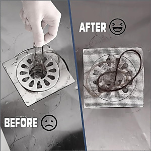 Disposable Hair Drain Catcher Mesh Stickers,Upgraded Floor Drain Sticker, Shower Hair Catcher, Hair Drain Sticker, Drain Mesh Strainer for Bathroom Laundry Bathtub Kitchen (10 Pcs)