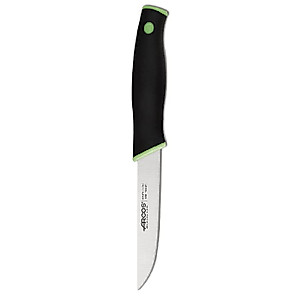 Arcos Vegatable Knife 4 Inch Stainless Steel. Professional Vegetable Knife for Peeling Fruits and Vegetables. Ergonomic Polyoxymethylene Handle and 110 mm Blade. Series Duo. Color Black and green.