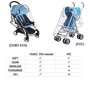 Stroller Rain Cover Universal Stroller Cover for Toddler Umbrella Stroller LLUFO Waterproof Snow Wind Weather Shield,Food Grade EVA No Odor