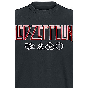 Officially Licensed Men's Led Zeppelin Logo and Symbols T-Shirt | Sizes S-XXL