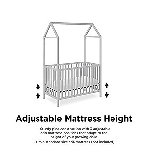 Little Seeds Rowan Valley Skyler 3-in-1 Convertible Crib with Canopy, Dove Gray