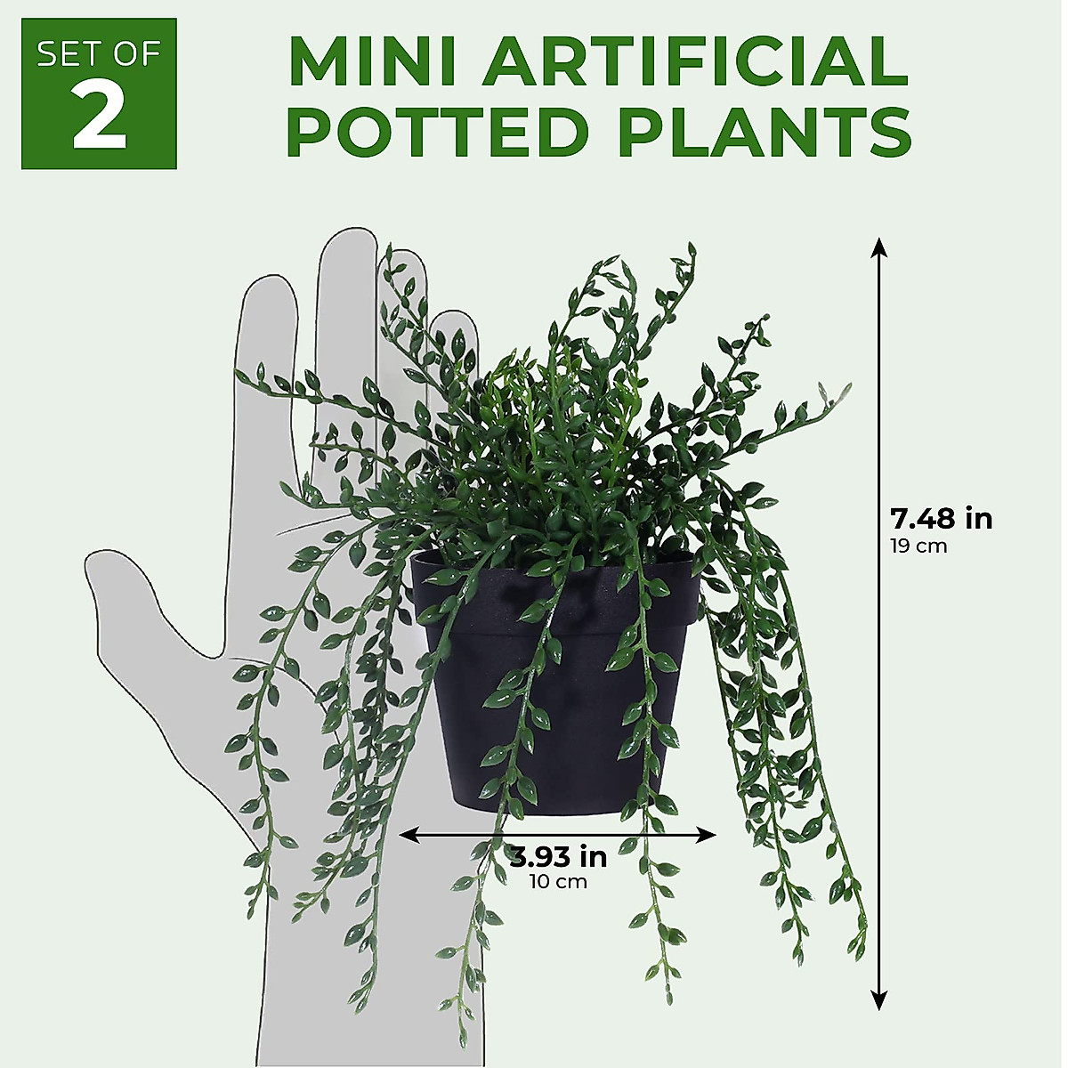 HUANGXIN Fake Plants Artificial Succulents Planters Realistic Faux Plant Mini Potted String of Pearls for Home Garden Office Decor