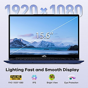 NIMO 15.6 IPS FHD-Laptop, Intel 12th Gen N100 (Beat i3 1115G4 Up to 3.4GHz) 8GB RAM 128GB SSD Laptop-Computer with Backlit Keyboard Fingerprint Win 11 Blue (Renewed)