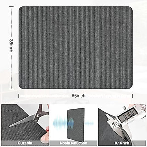 Placoot Desk Chair Mat for Hardwood Floor Corduroy Surface 1/6" Thick 55"x35" Office Chair Mat for Rolling Chairs-100% Large Anti-Slip Backing Under Desk Low-Pile Office Rug Floor Mat for Office/Home