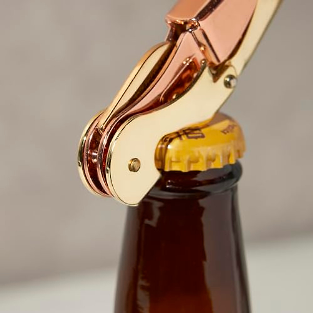Twine Copper And Gold Double Hinged Waiter’s Corkscrew, Stainless Steel Wine Key with Foil Cutter, Double Hinged Corkscrew, Set of 1