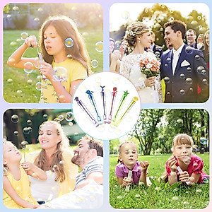 48Pcs Mini Bubble Wands Bubble Party Favors 6 Style Summer Outdoor Indoor Gifts Bubbles Bulk Birthday Thanksgiving Christmas Celebration Activities Supplies Decorations Toys for Kids Boys Girls