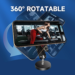 Jolliq Gym Magnetic Phone Holder Attach to Metal Surface, All Metal Dual Magnet Phone Mount for Gym, Compatible with All iPhone & Android, 360 Degree Angle Adjustable, Perfect for Recording Video.