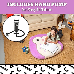 BigMouth x Squishmallows Original Inflat-A-Pal, Inflatable Floor Pillow, Jumbo Animal Cushion Lounger for Kids - Holly The Owl Squishmallow