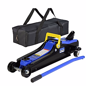 SSLine Automotive Hydraulic Trolley Service Car Jack Set Include 1 Pair 3-Ton Jack Stand,Heavy Duty Steel 2-Ton Racing Floor Jack with Carry Bag and Tire Repair Kit for Garage Auto Repair Shop