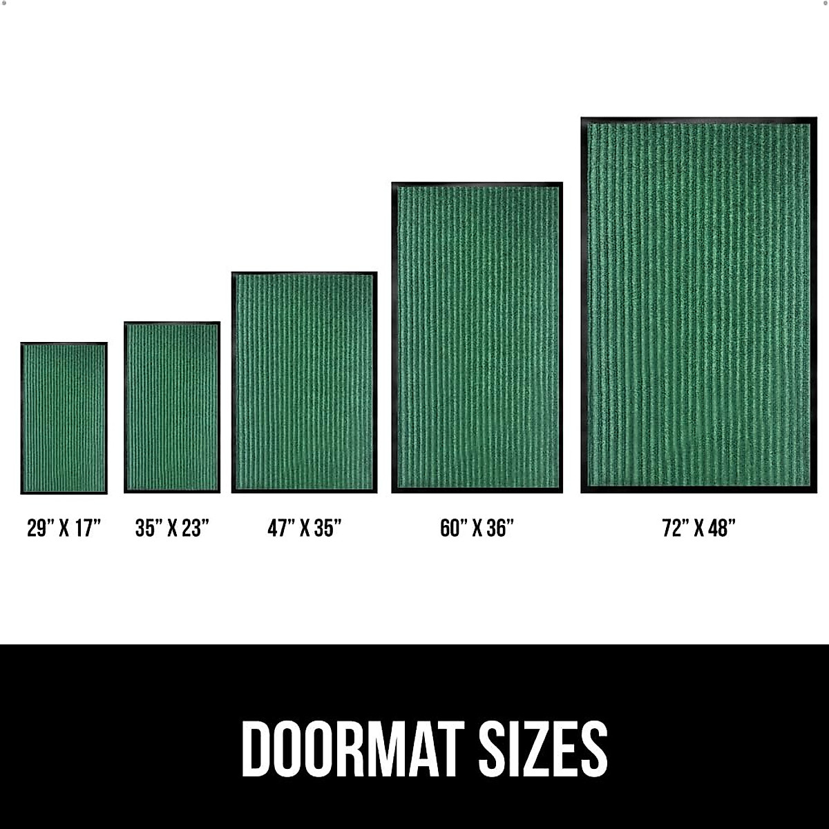 Gorilla Grip Traffic Guard Door Mat, 2 Pack, Heavy Duty Waterproof Doormat, Commercial Office Space Welcome Mats, Stain and Fade Resistant, Low Profile, Strong Rubber Backing, 29x17, Green