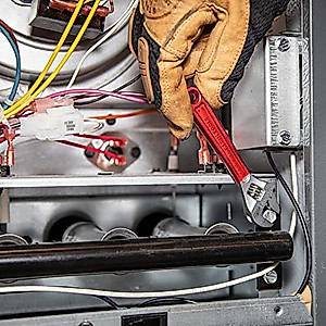 Klein Tools D506-4 Adjustable Drive Wrench, Forged with High Polish Chrome Finish and a plastic dipped handle, 4-Inch