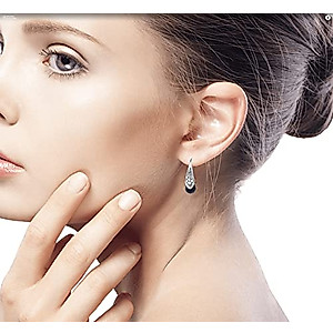 NOVICA Artisan Handcrafted Black Onyx Drop Earrings In Sterling Silver | Chalcedony Drop Earrings | French Wire Drop Earrings | Stone Dangle Drop Earrings | Black Agate Earrings | Onyx Dangle Earrings