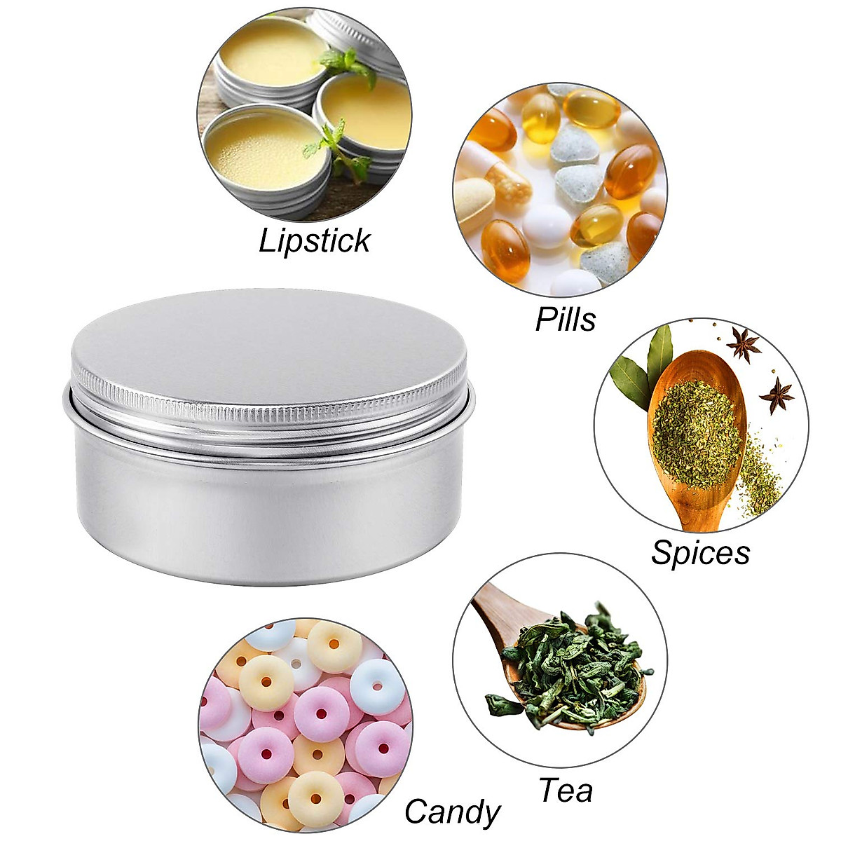 Moretoes 36pcs Tin, 4oz Metal Round Tins, Aluminum Empty Candle Tins with Screw Lid for Salve, Spices or Candles