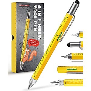 Gifts for Men Unique Multitool Pen - Fathers Day Mens Gifts for Dad Grandpa Husband Tool Pen Cool Gadget for Men Birthday Gifts for Men Who Have Everything, Woodworker Carpenter Construction Tool Gift