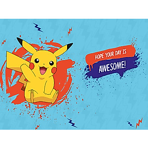 Danilo Promotions Official Pokemon Birthday Card, Sticker Sheet Included to Personalise Name and Age,Multi,210 x 290 mm