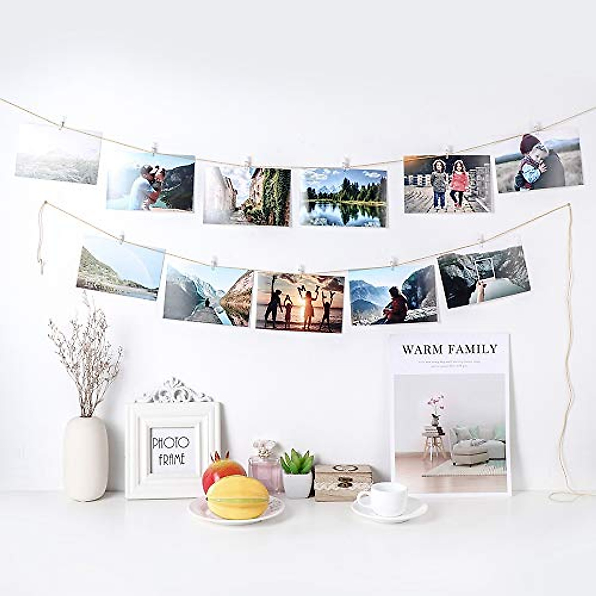 20/50/100pcs Transparent Clips,Spring Hanging Clips Clothes Plastic Clamp Line Clips Clothespins for Photos Cloth Paper(3.4cm 20pcs)