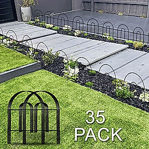 ZENY Decorative Garden Fence Garden Edging 35 Pack 50 Ft Long 18 Inch High Rustproof Landscape Iron Wire Border, Folding Patio Fences Flower Bed Fencing, Animal Barrier