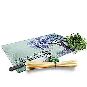 Personalized Cutting Board - 12 Designs, Glass Cutting Board - Wedding Gifts for Couples, Housewarming Gifts, Gift for Parents and Grandma, Kitchen Sign - Large Rectangle