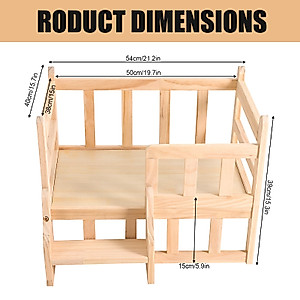 Wood Pet Bed Wood Dog Bed Cat Beds & Furniture Cat & Dog Bed Frame Comfortable Wooden Cat Bed Frame Small Animal Cushion Bed Pet Wood Bed Furniture Up to 11.02 lbs (S)