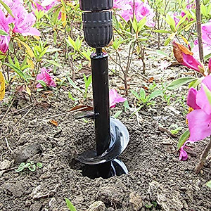SYITCUN Auger Drill Bit for Planting - 4"X12" Heavy-Duty Garden Auger Spiral Drill Bit - Bulb Planter Tool & Auger Post Hole Digger - 3/8" Hex Drive Drill