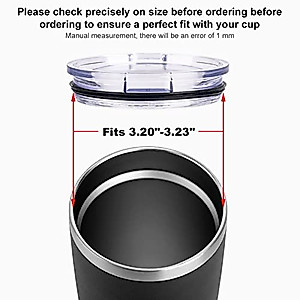 20 oz Tumbler Lids Splash Proof Replacement Lids Covers Fits for YETI Rambler, for Old Style Rtic and More Travel Mugs (20 oz, 2 Pack)