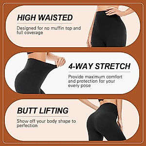 Hi Clasmix 3 Pack Leggings for Women Tummy Control - Buttery Soft Yoga Pants High Waist No See-Through Running Gym Workout Legging Black/Black/Black