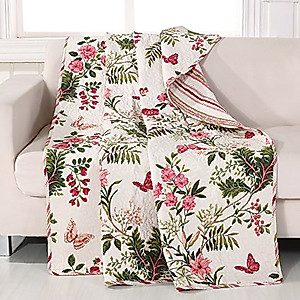 Greenland Home Butterflies Throw Blanket, Full, White