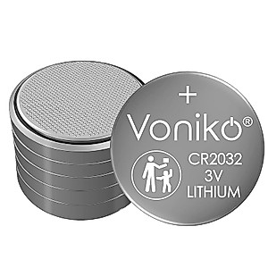 Voniko 3 Volt CR2032 Battery 6 Pack – Lithium Batteries – 2032 Button Battery Flat – 7 Years Shelf Life