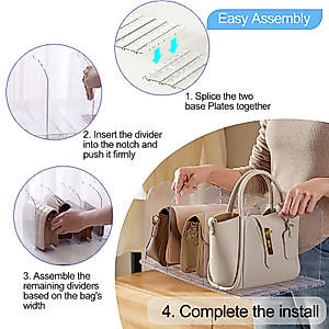 EFOBO Purse Organizer for Closet, Customizable Dividers, Clear Shelf Dividers for Closet Organizer, Handbag Organizers