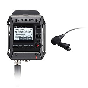 Zoom F1-LP Lavalier Body-Pack Recorder, Audio for Video Recorder, Records to SD Card, Battery Powered, Includes Lavalier Microphone