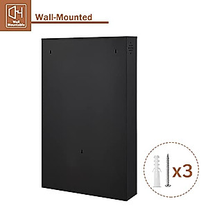 SPACEROCK 3 Drawer Shoe Storage Cabinet Wall Mounted & No-Assembly 25“ Metal Shoe Cabinet for Entryway, Hallway, and Corridor, Holds 12 Pair Shoes, Black