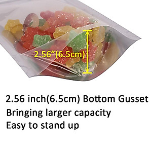 Belinlen 100 Pack 6 x 9 Inch Stand Up Pouch Bags Zipper Mylar Bags Clear Front with Aluminum Foil Back Reusable Food Storage Bags for Multipurpose with Gusset Bottom(5.5mil Thickness)