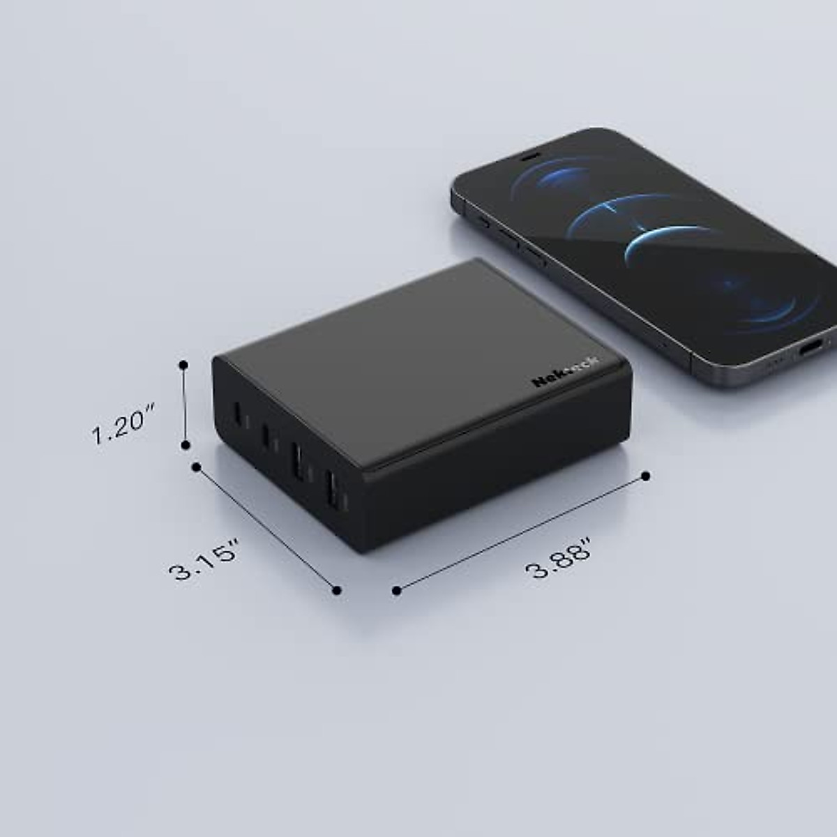 Nekteck 107W USB C Charger (GaN Tech), 65W 30W Type C Fast Charging Block 4-Port PD Power Adapter with 1 USB C to C Cable Compatible with iPhone 13 Pro Max/13 Pro, MacBook Pro, iPad Pro, Switch