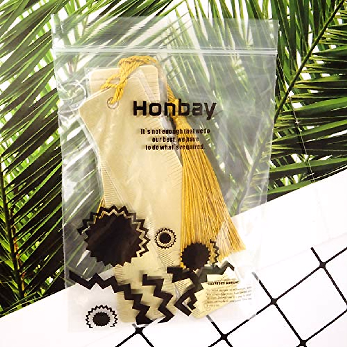 Honbay 2PCS Gold Brass Straight Rulers Metal Copper Bookmarks with Tassels for Home School Library or Travel (5 Inch)