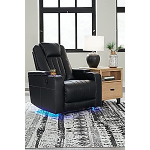 Signature Design by Ashley Center Point Urban Faux Leather Tufted Zero Wall Recliner, Black
