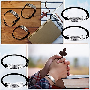 Sureio 30 Pcs Christian Engraved Ornament Jewelry Gift Christian Jewelry Inspirational Jewelry Christian Bracelets Bible Bracelets