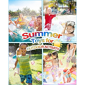 ALTOR Reusable Water Balloons, Magnetic Self Sealing Quick Fill Water Balloons, Latex-Free Silicone Water Balloons, No Pick UP after Water Fight Games, Summer Toys for Kids Adults (Glitter-15 Pcs)