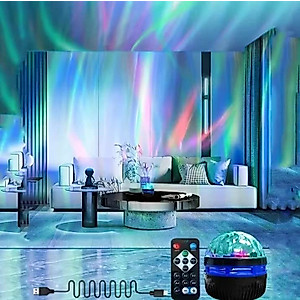 1pc Starry Projector Light With 7 Color Patterns &Remote Control,Multifunctional Polar ProjectorNight Light For Bedroom Atmosphere