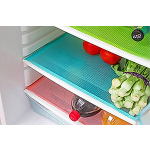 Cafurty 6 Pcs Refrigerator Liners, Can Be Cut Refrigerator Mats Waterproof Fridge Pads Vegetable Fruits Fresh Pad Drawer Table Placemats Cabinet Protective Pads Shelves Mats