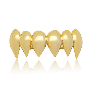 18K Gold Silver Plated Hip Hop Top Vampire Fangs Teeth Grillz