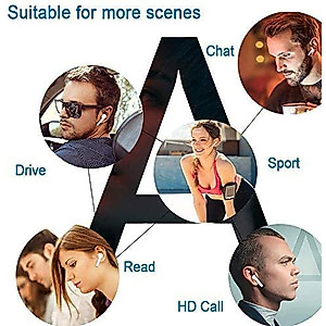 Wireless Earbuds Bluetooth 5.1 Headphones Built in Mic in Ear Bud Noise Canceling 3D Stereo Air Buds Earbuds Fast Charging, IPX5 Waterproof for iPhone and Android (White)